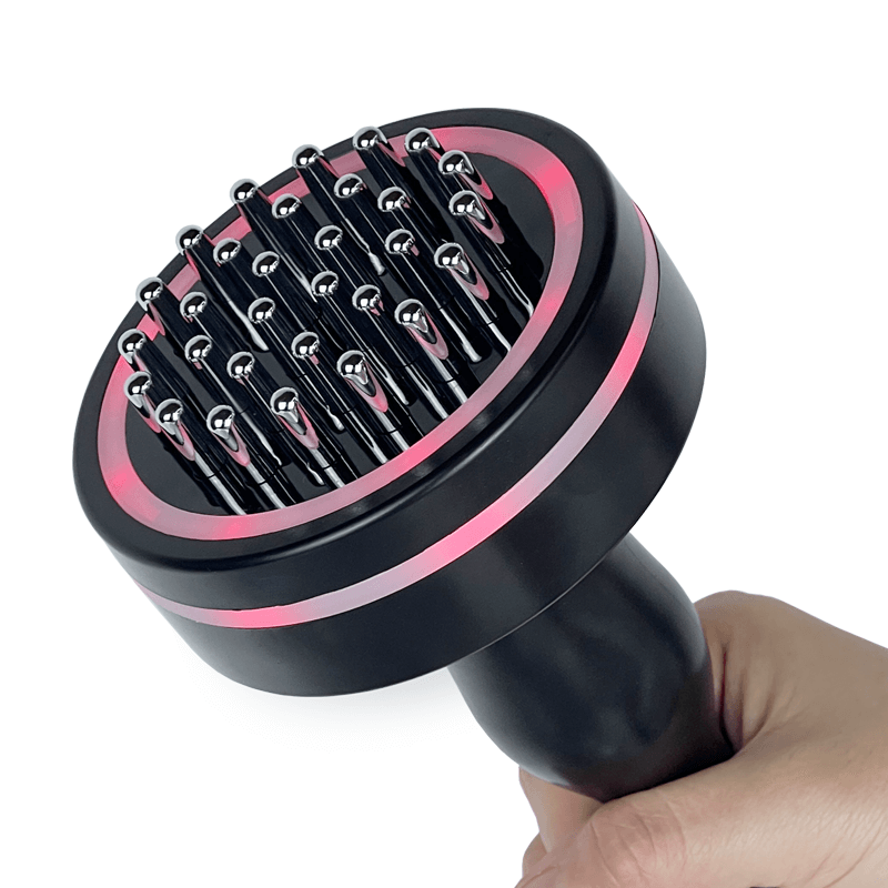 Hair scalp treatment machine with hair follicle magnification